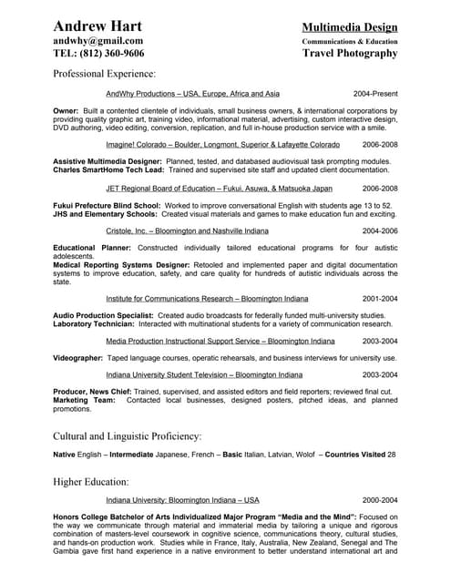 Andre R Smith Resume 2012 | DOC