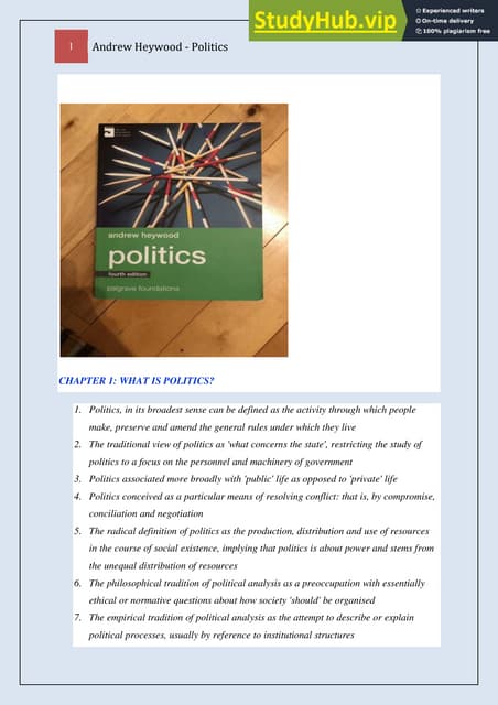 Theories of Political Science | PPTX