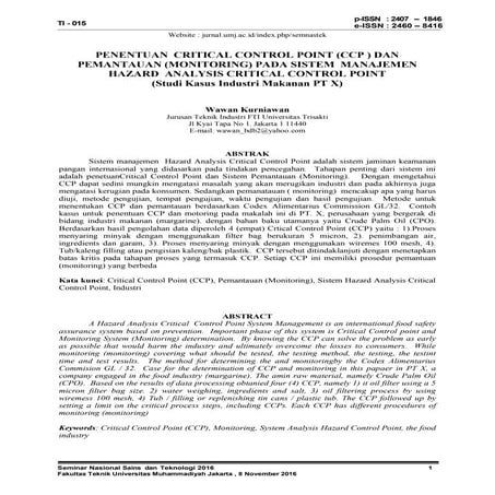 Andrew hidayat 171217-id-penentuan-critical-control-point-ccp-dan | PDF