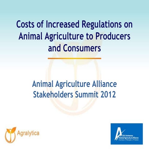 Dr. André Williamson - The Cost of Increased Regulation to Producers ...