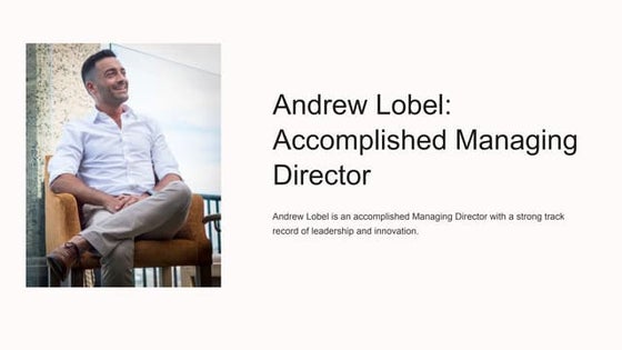 Andrew Lobel, Managing director at Thinking fish