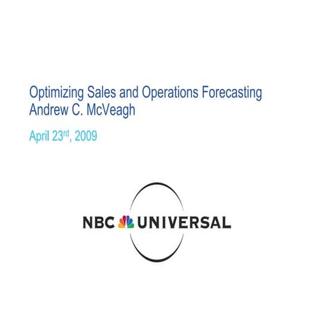 Andrew Mc Veagh - Director, Forecasting Systems and Application ...