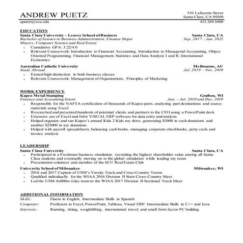 Andrew Puetz Resume | DOCX