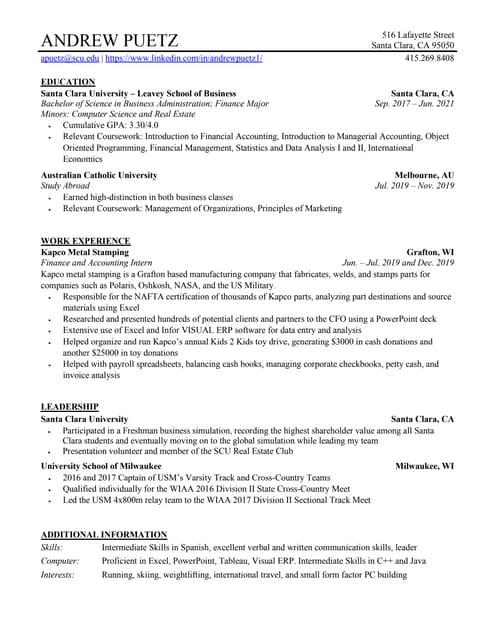 Andrew Puetz Resume 2020 | DOCX