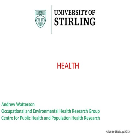 Andrew Watterson, Reclaiming Health and Safety for All Part 1.ppt