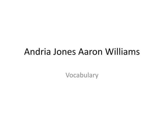 Vocabulary slideshow | PPTX