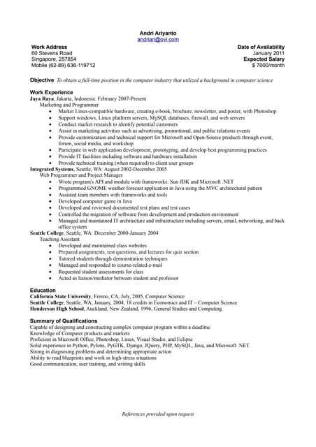 Andre R Smith Resume 2012 | DOC | Resume Writing and Advice | Job Search