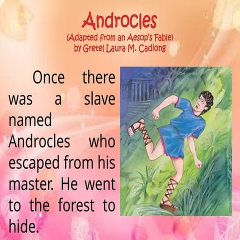 Androcles from Aesops Fables reading activity | PPTX