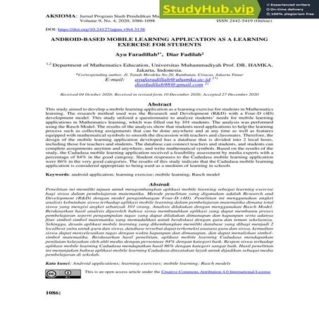 Android-Based Mobile Learning Application As A Learning Exercise For Students | PDF