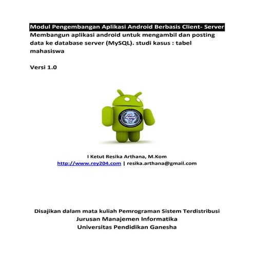 Simple tutorial : Android get and post data | PDF