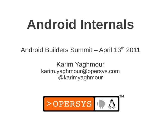 Android Internals Pdf Operating Systems Computer Software And