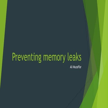 Android - Preventing common memory leaks | PPTX | Programming Languages | Computing