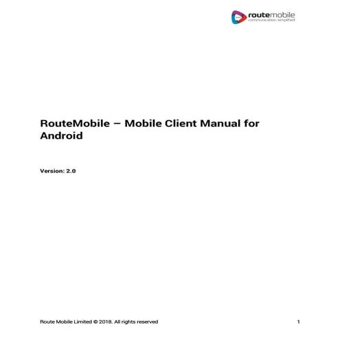 RouteMobile – Mobile Client Manual for Android | PDF