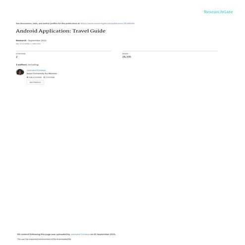 Android applicationtravelguide | PDF | Operating Systems | Computer ...