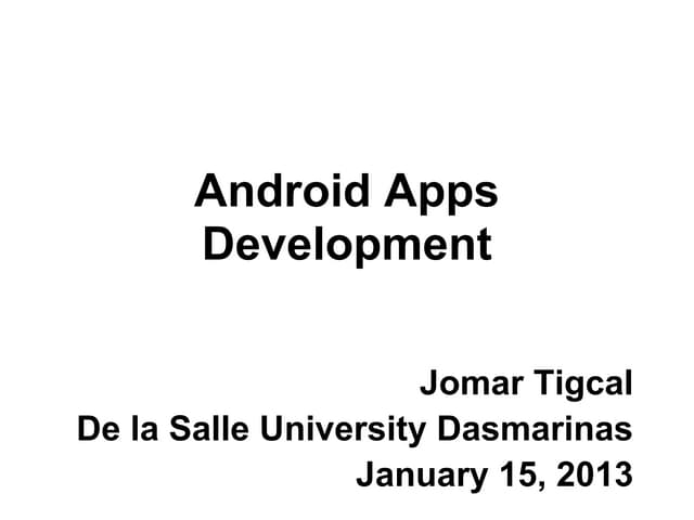 Android Apps Development Ppt