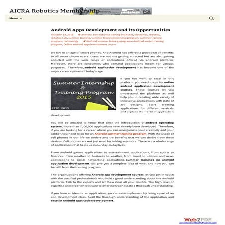 Android Apps Development and its Opportunities | PDF