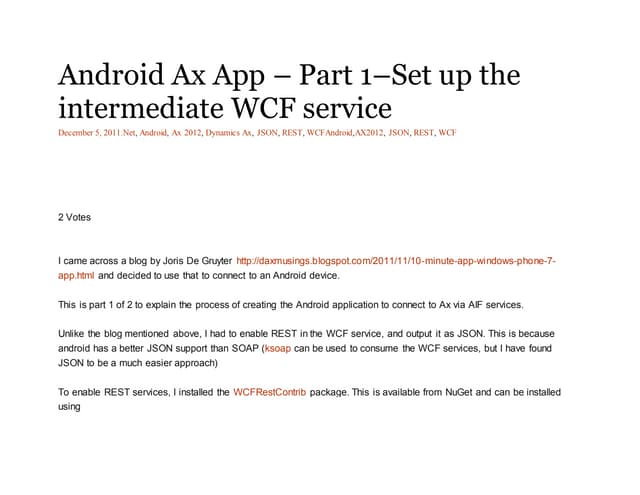 Android ax app wcf | PPT Android ax app wcf | PPT