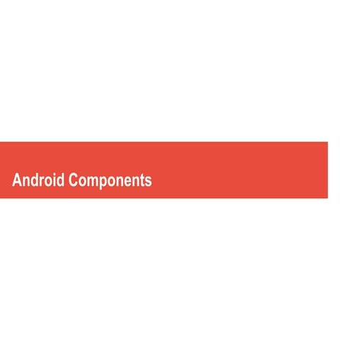 Android components by sai gopi | PPT
