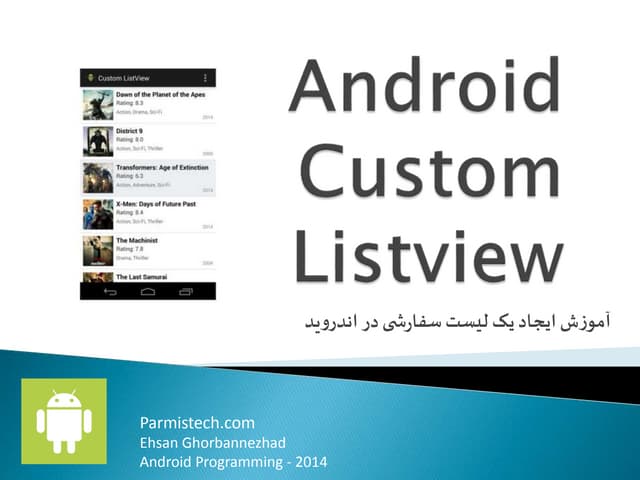 Android custom listview | PPT Android custom listview | PPT