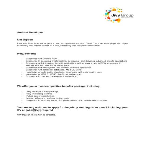 Android developer | DOCX