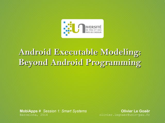 Android Executable Modeling Beyond Android Programming Ppt 0380