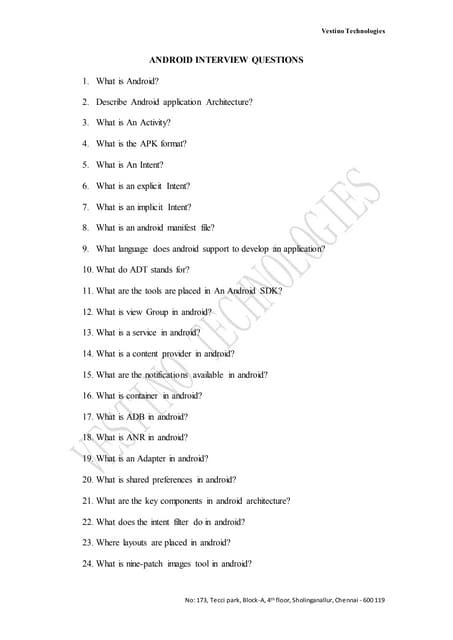 Android Interview Questions Pdf