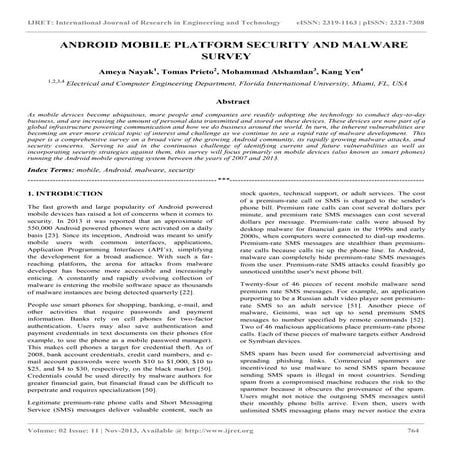 Android Mobile Platform Security And Malware Survey Pdf