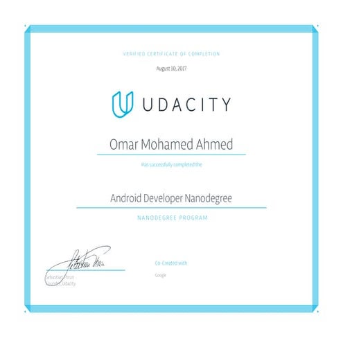 Android Apps Development Nanodegree Certificate | PPT