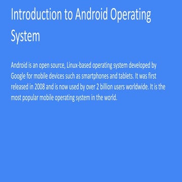 Mobile operating system (Android ) .pptx