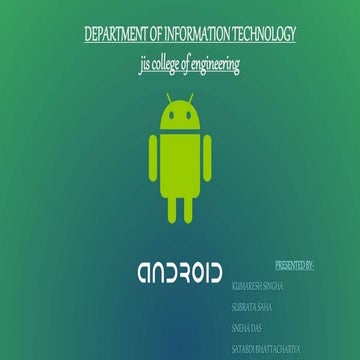 Android operating system seminar ppt | PPTX | Operating Systems | Computer Software and Applications