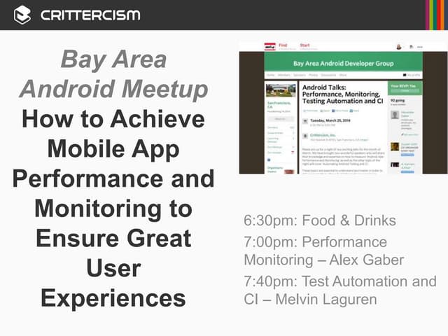 Android Performance And Monitoring Meetup 3 25 14 Ppt