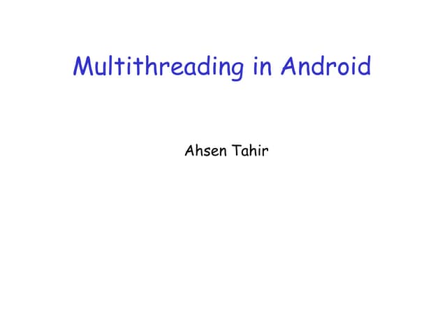 Multithreading In Android Pdf