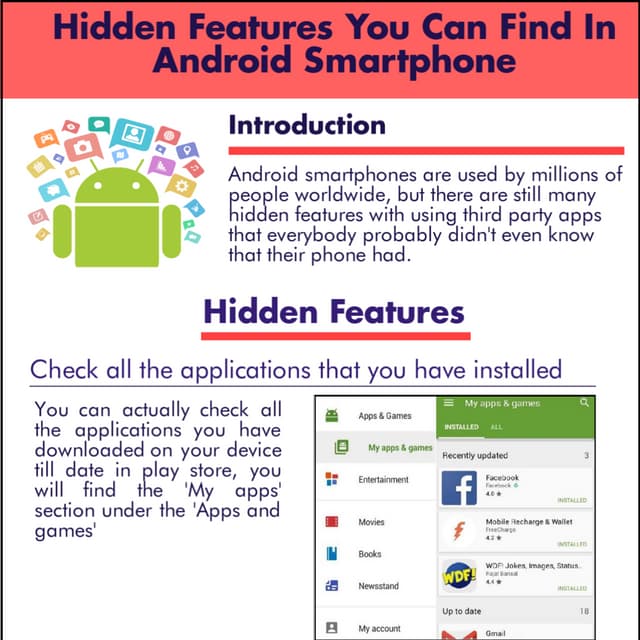 Android smartphone hidden features that you should know | PDF ...