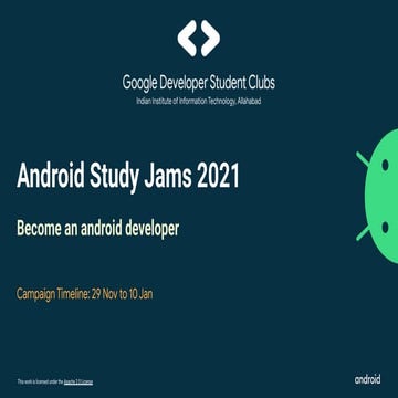 Android Study Jams Info Session 2021 | GDSC IIITA | PPT