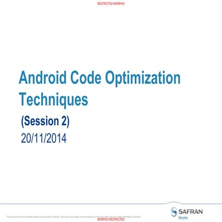 Android Code Optimization Techniques 2 | PPTX | Operating Systems | Computer Software and ...