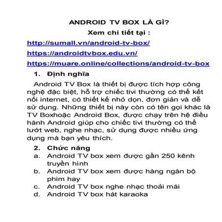 Android tv box | PDF