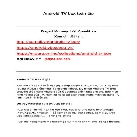 Android tv box toàn tập | PDF