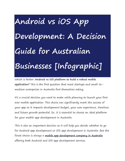 Difference Between iOS & Android Development | PDF