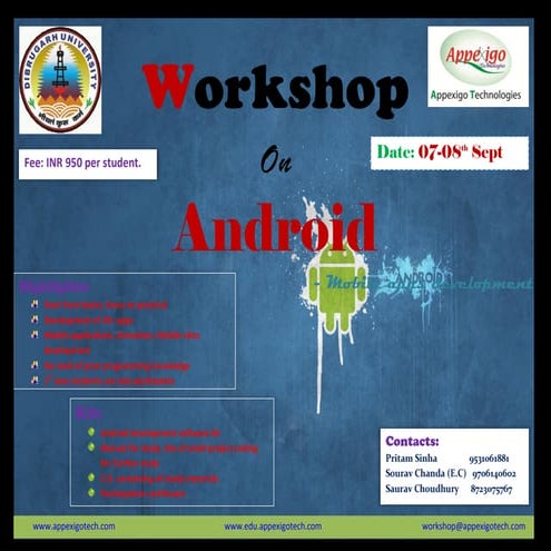 Android workshop poster 2 | PDF | Computer Software and Applications | Computing