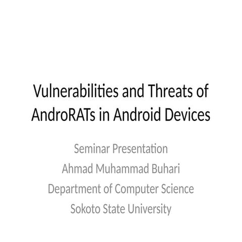 AndroRAT_Seminar_Slides for student knowlegde | PPTX