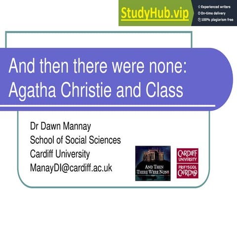 And Then There Were None Agatha Christie And Class | PDF
