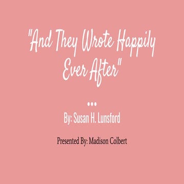 And they wrote happily ever after by_ susan h. lunsford | PDF