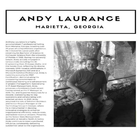 Anthony Laurance Senior Project Manager | PDF