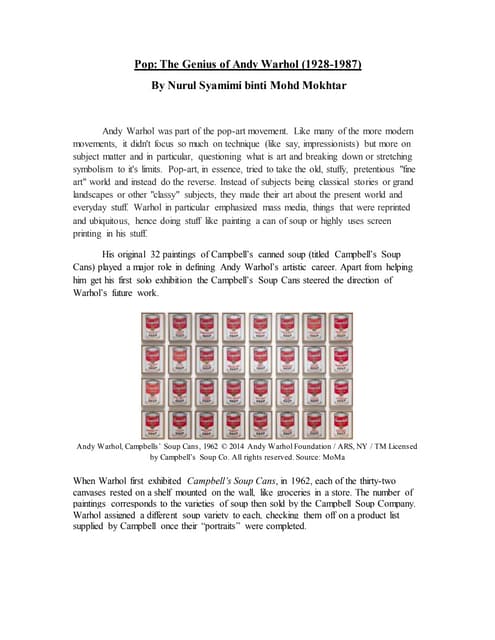 Pop art and andy warhol presentation - images, features and key artists ...