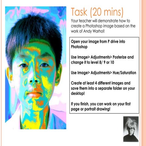 Andy warhol photoshop tutorial | PPTX