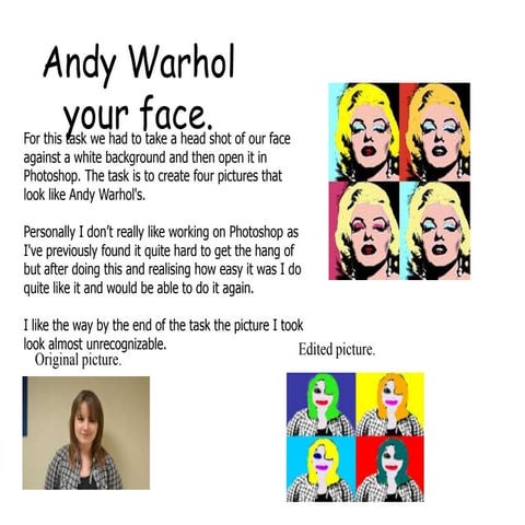 Andy warhol photoshop tutorial | PPTX