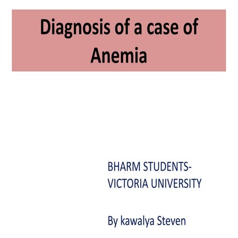 Aneamia diagnosis and classifications Bpharm.pptx