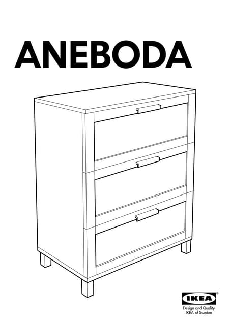Aneboda chest of drawers with 3 drawers 80x100x40 cm dr14 pub PDF