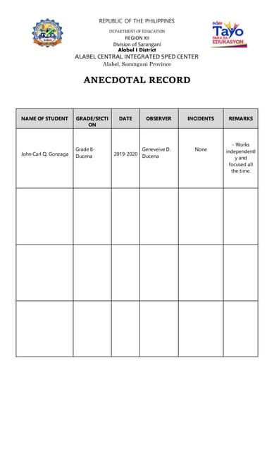 Table of contents | DOCX