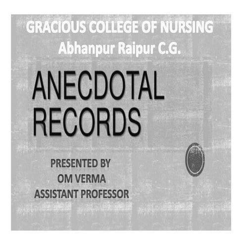 Anecdotal record | PPTX